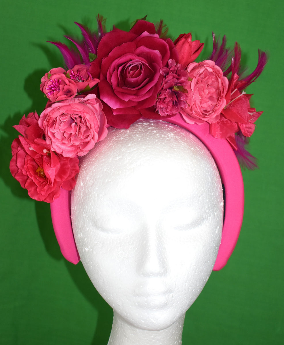 Fuschia floral headband – Beautiful Fascinators