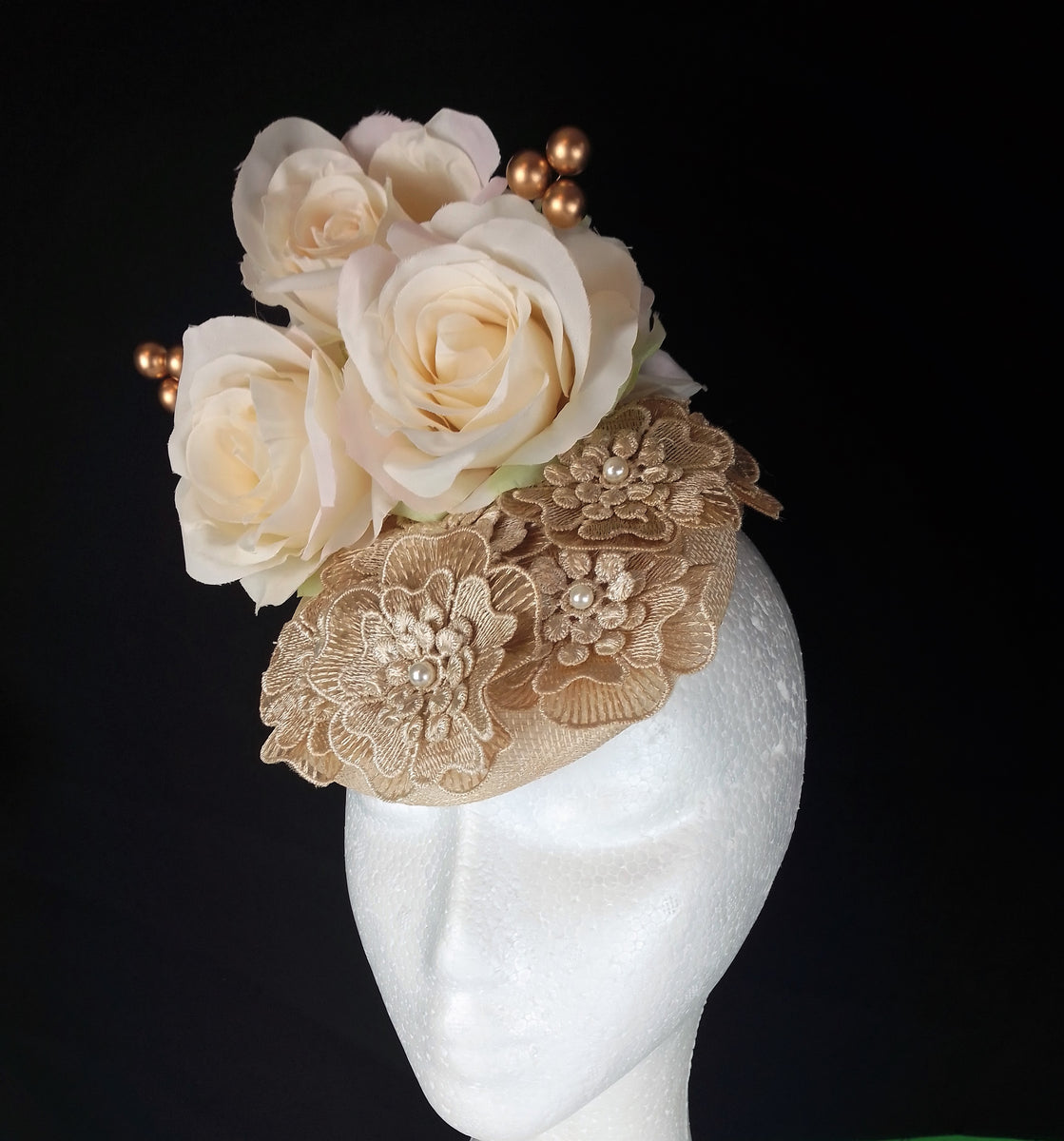 Cream roses fascinator – Beautiful Fascinators