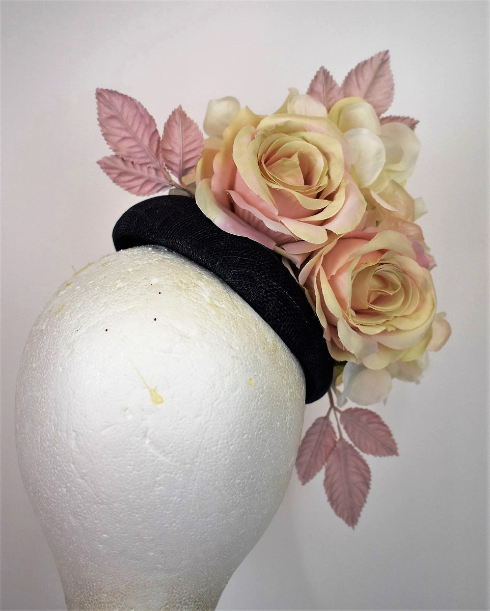 Navy blue pale pink fascinator – Beautiful Fascinators